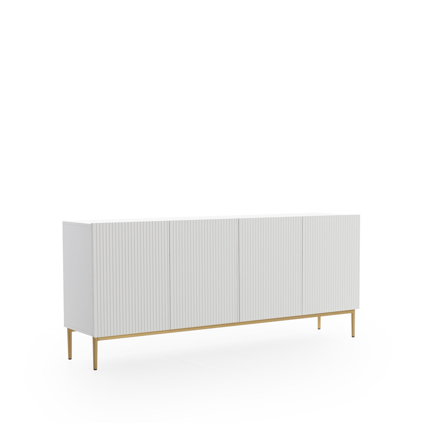 Madia 4 ante con piede in metallo oro Nicole 200 x 45 cm